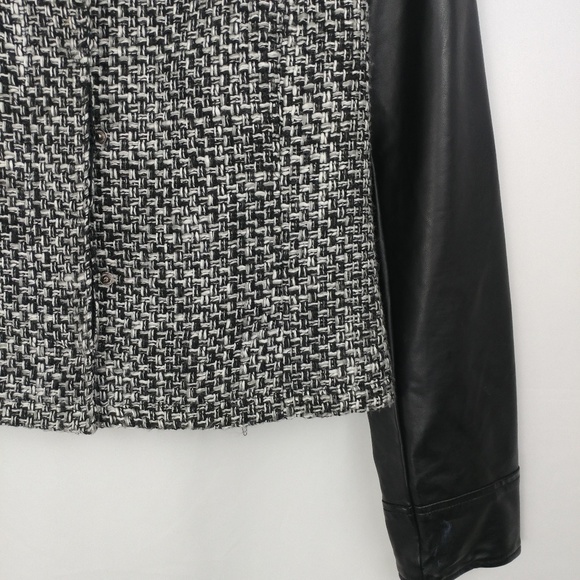 Lapis | Jackets & Coats | Lapis Tweed And Leather With Sliver Studs ...